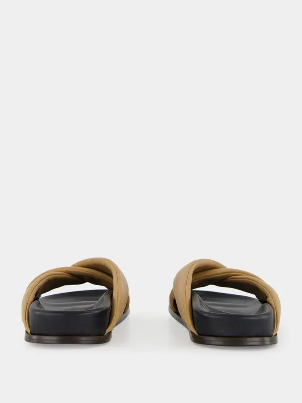 EMME PARSONS Nappa Folded Slides - Brown
