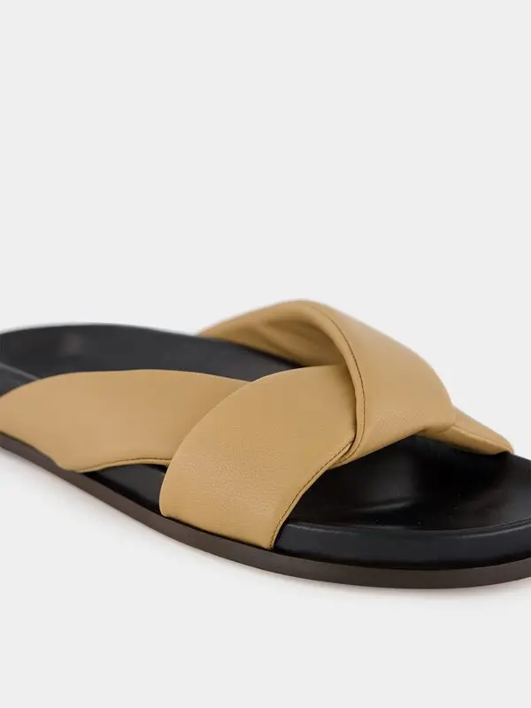 EMME PARSONS Nappa Folded Slides - Brown