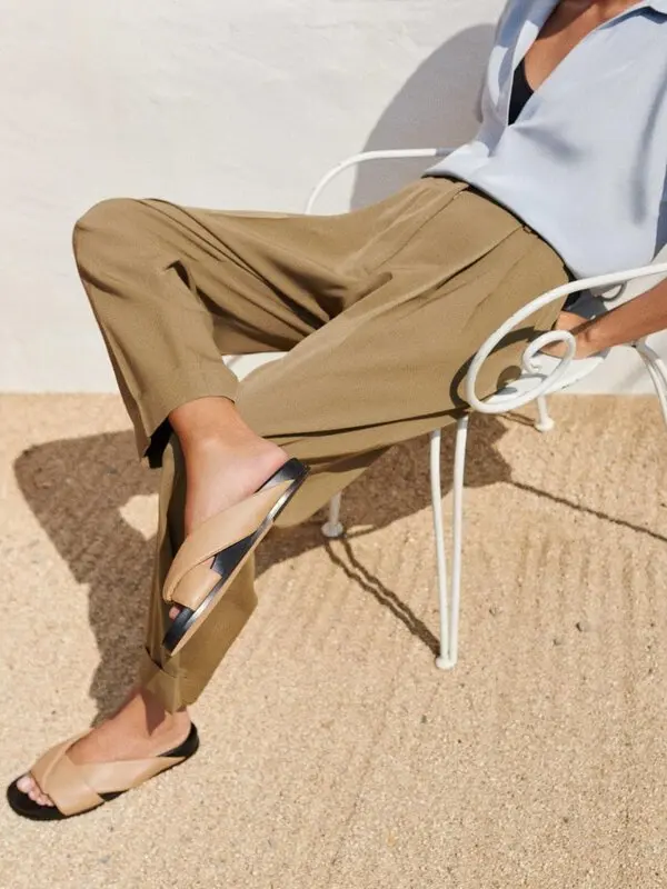 EMME PARSONS Folded Slide Sandals - Brown