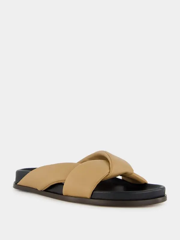 EMME PARSONS Folded Slide Sandals - Brown