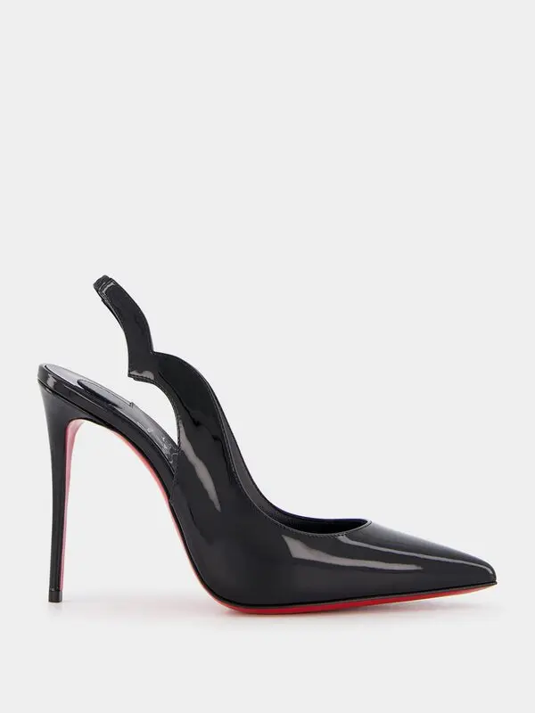 CHRISTIAN LOUBOUTIN Hot Chick Sling 100 Mm Leather Pumps - Black