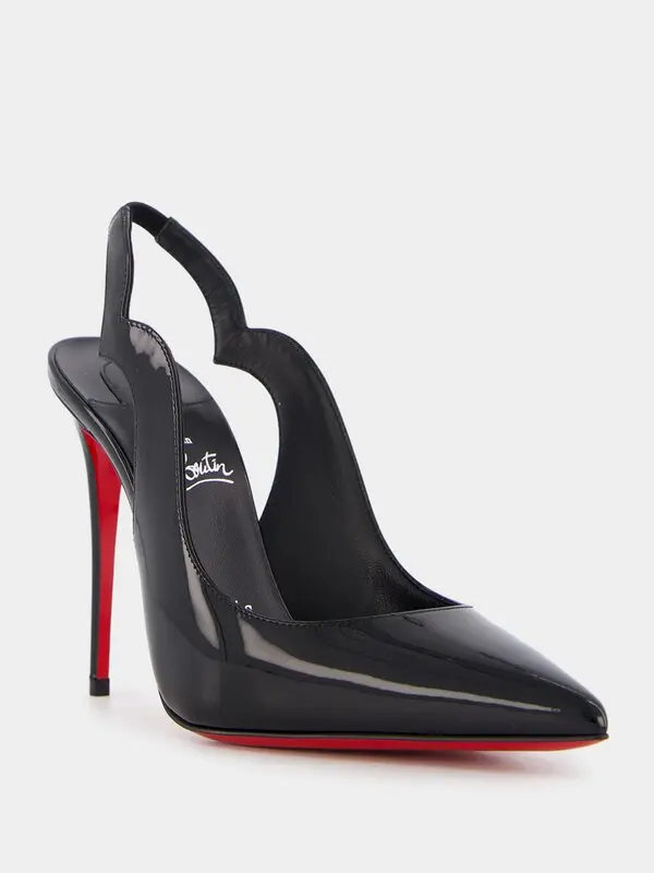 CHRISTIAN LOUBOUTIN Hot Chick Sling 100 Mm Leather Pumps - Black