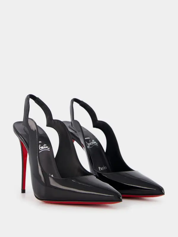 CHRISTIAN LOUBOUTIN Hot Chick Sling 100 Mm Leather Pumps - Black
