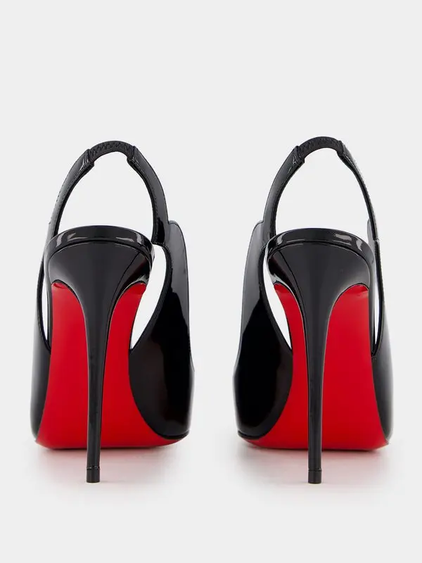 CHRISTIAN LOUBOUTIN Hot Chick Sling 100 Mm Leather Pumps - Black