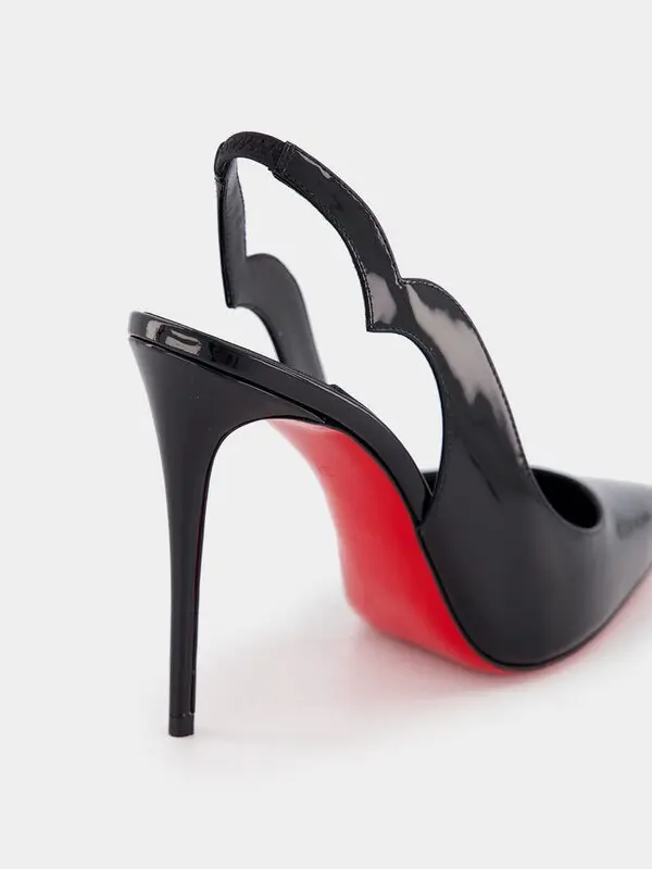 CHRISTIAN LOUBOUTIN Hot Chick Sling 100 Mm Leather Pumps - Black
