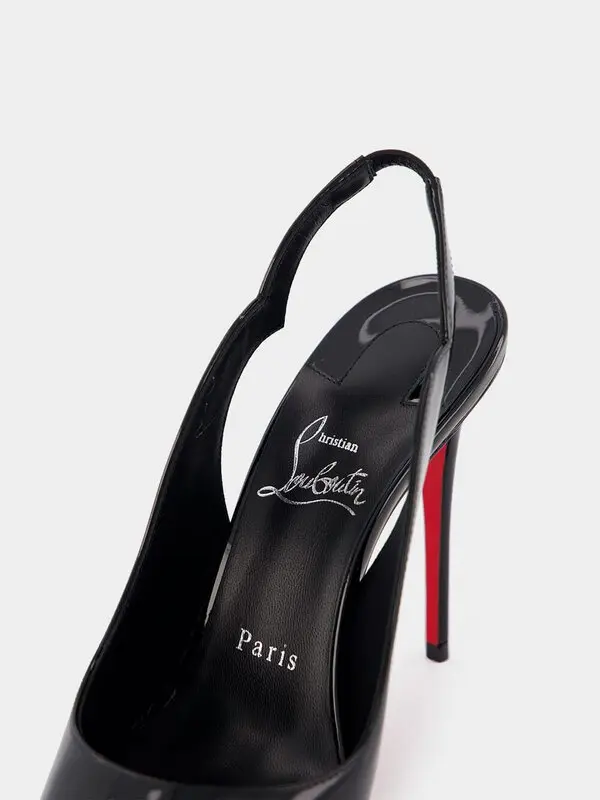 CHRISTIAN LOUBOUTIN Hot Chick Sling 100 Mm Leather Pumps - Black