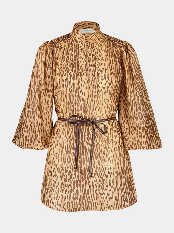 Zimmermann Leopard Print Cotton Tunic - Brown