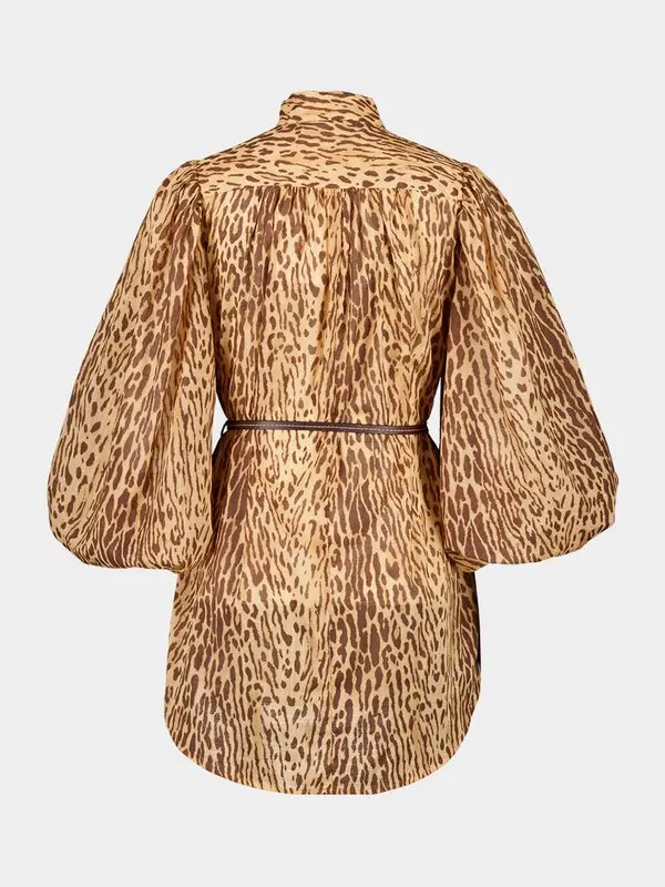 Zimmermann Leopard Print Cotton Tunic - Brown