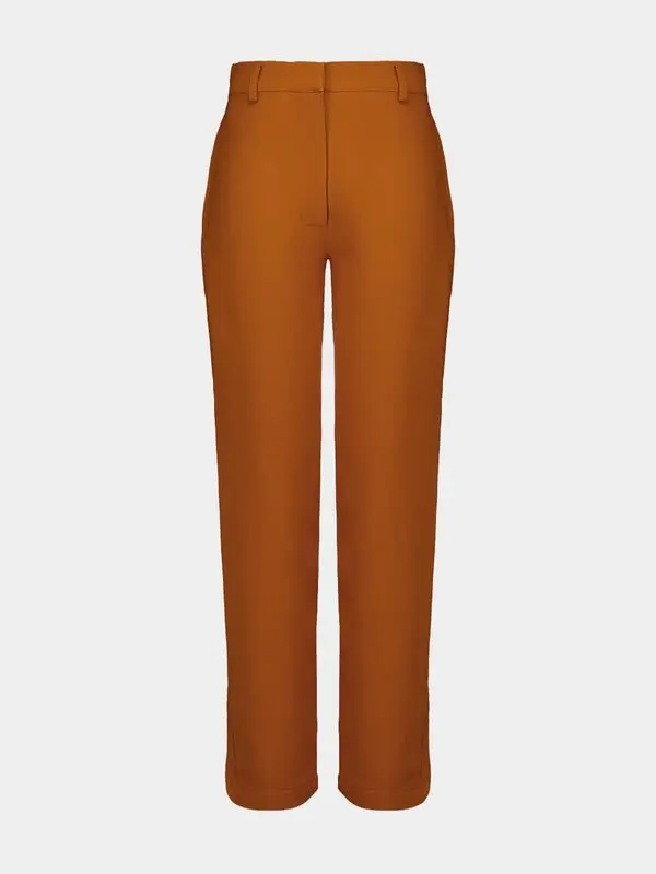 PAULA Ankle Cut Tailored Pants - Brown