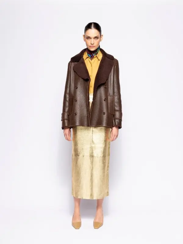 PAULA Amelia Embroidered Shearling Jacket