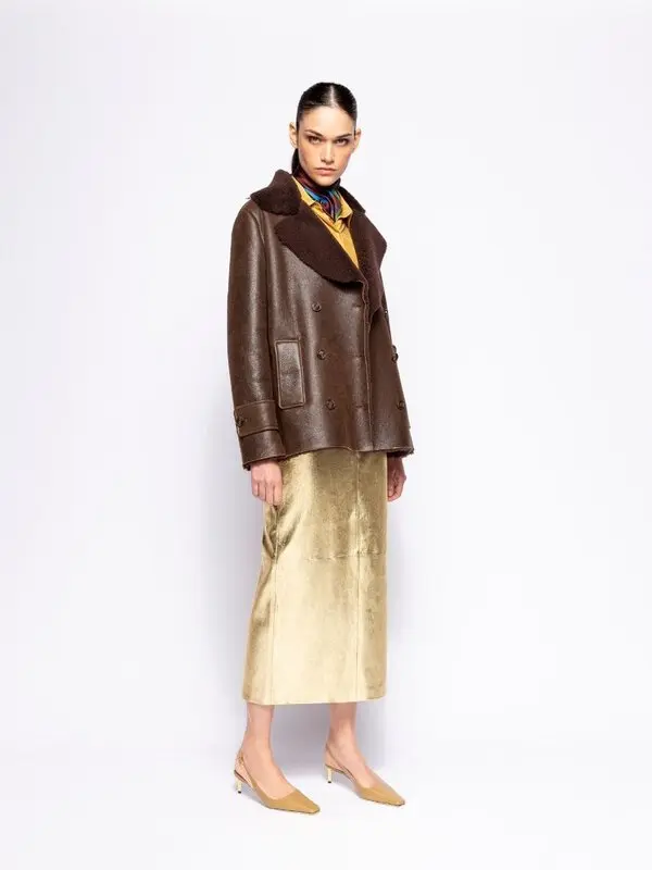 PAULA Amelia Embroidered Shearling Jacket