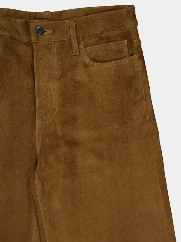 PAULA Wide-leg Suede Pants