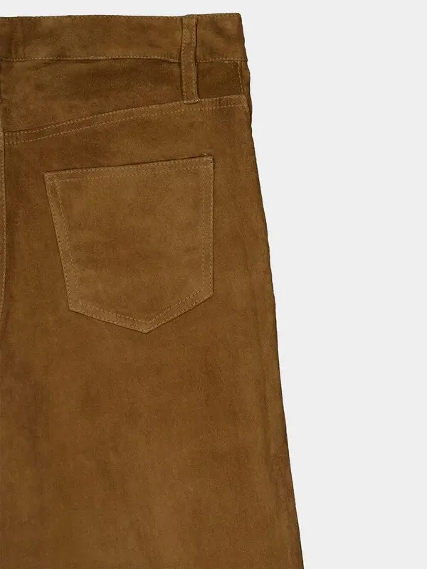 PAULA Wide-leg Suede Pants