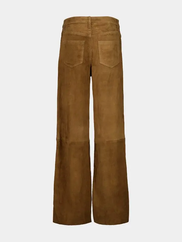 PAULA Wide-leg Suede Pants