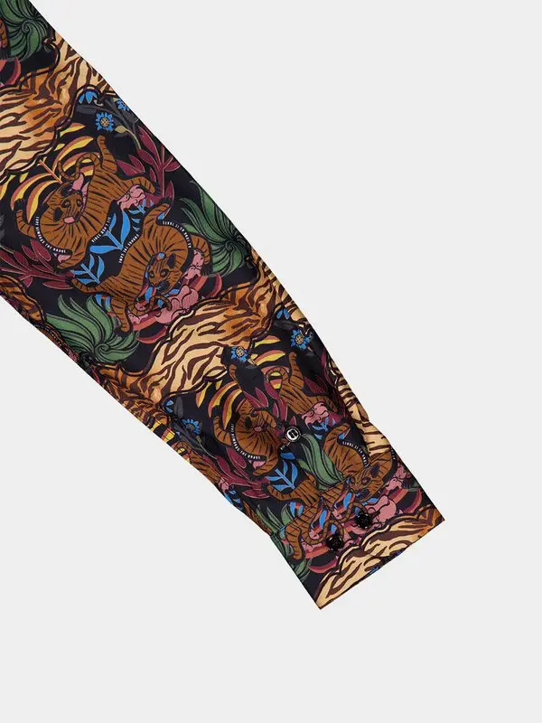 PAULA Ametista Dreamframe Printed Silk Twill Shirt - Brown