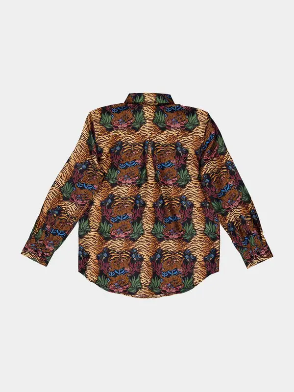 PAULA Ametista Dreamframe Printed Silk Twill Shirt - Brown