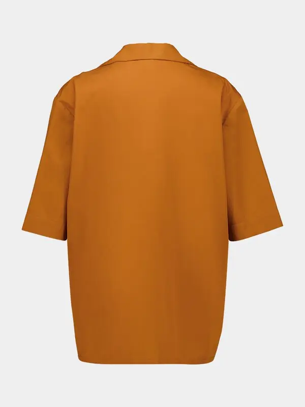 PAULA Daisy Caramel Café Embroidered Poplin Shirt