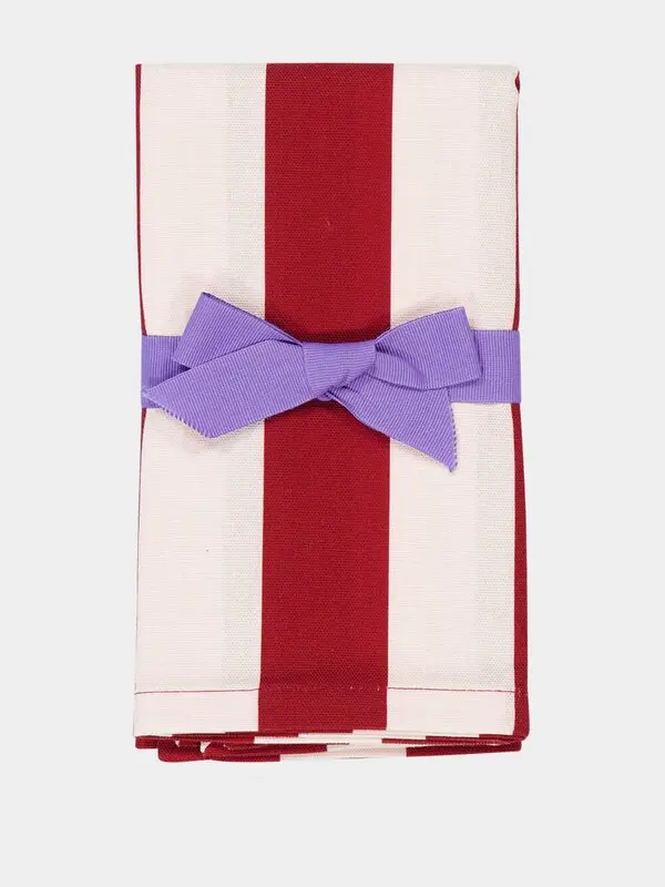 La DoubleJ Contrada Bordeaux Panama Napkins Set Of 2 - Burgundy