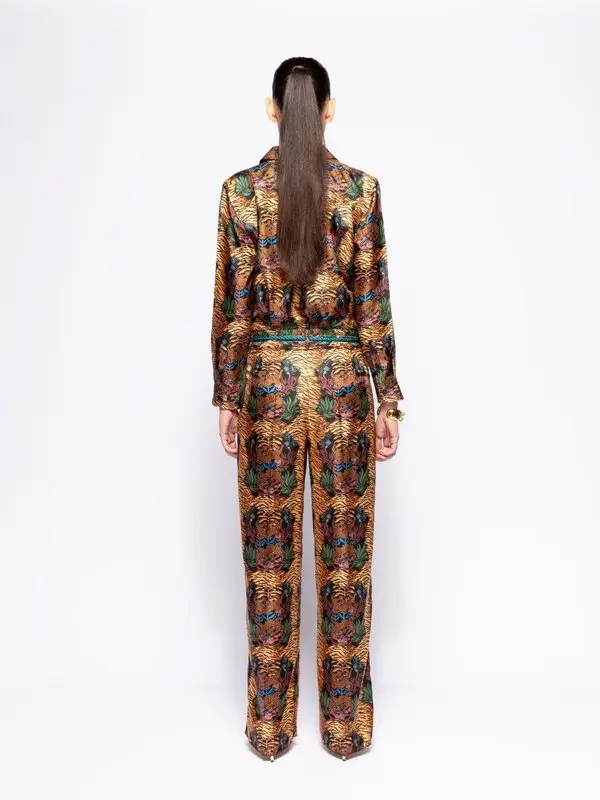 PAULA Sonia Dreamframe Print Silk Twill Pants