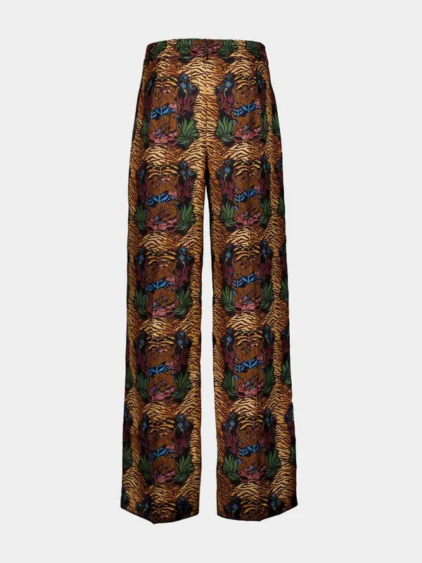 PAULA Sonia Dreamframe Print Silk Twill Pants