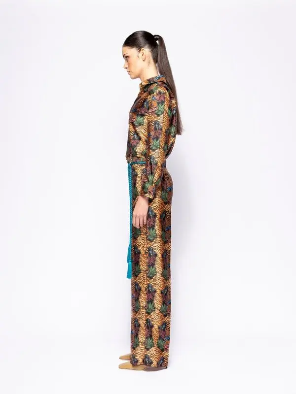 PAULA Sonia Dreamframe Print Silk Twill Pants
