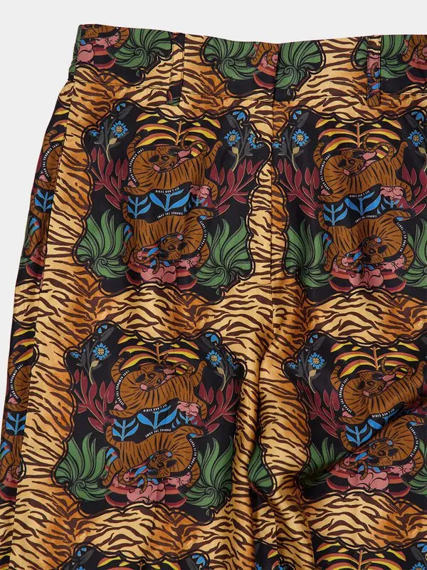 PAULA Sonia Dreamframe Print Silk Twill Pants