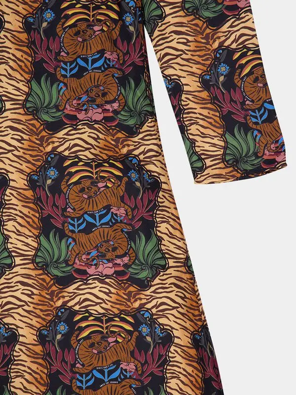 PAULA Dreamframe Print Silk Twill A-line Maxi Dress