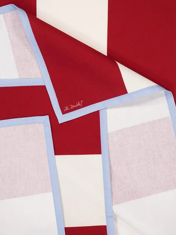 La DoubleJ Contrada Bordeaux Panama Large Tablecloth - Burgundy