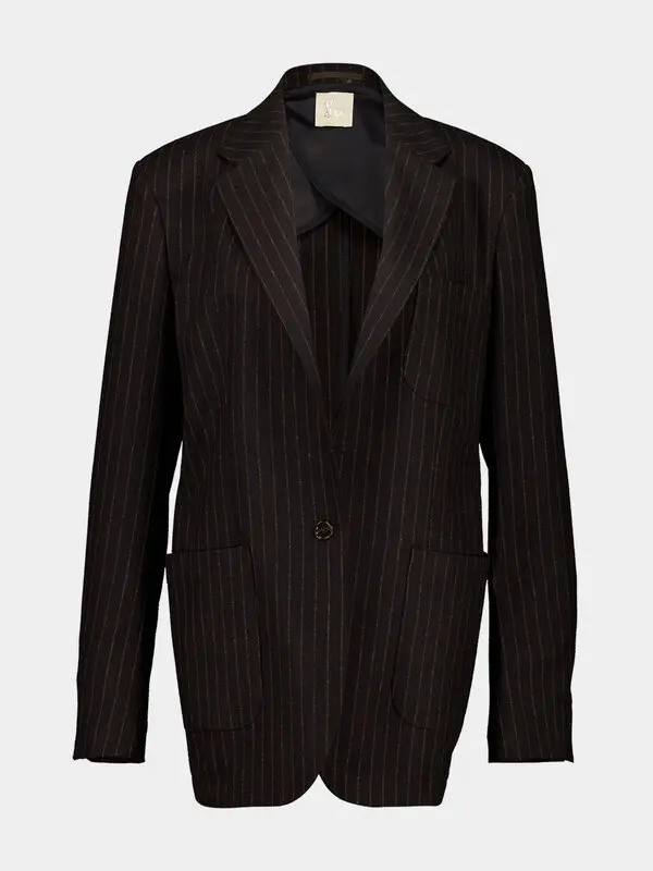 PAULA Tansy Coffee Bean Striped Blazer