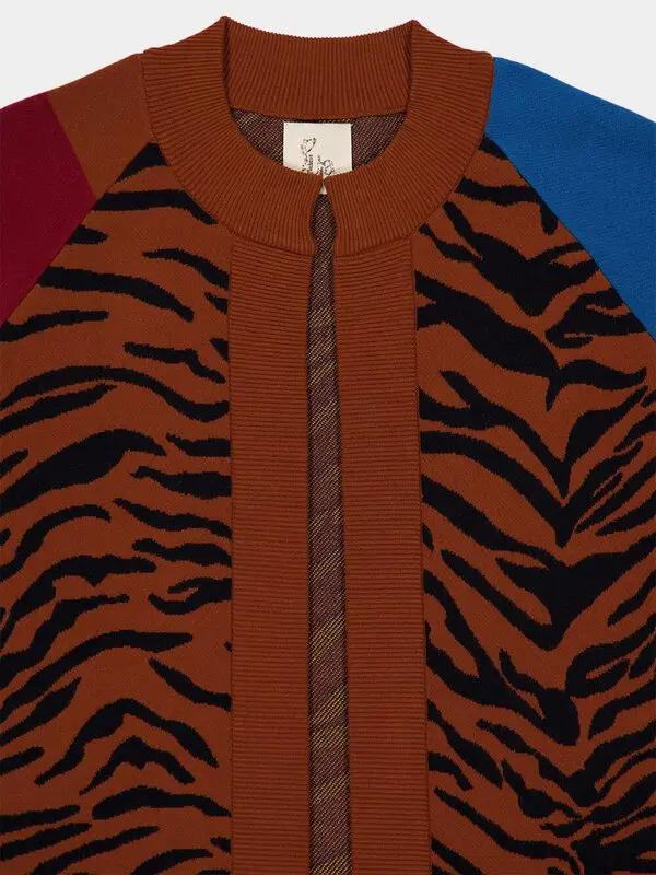 PAULA Lily Caramel Café Jacquard Oversized Jacket