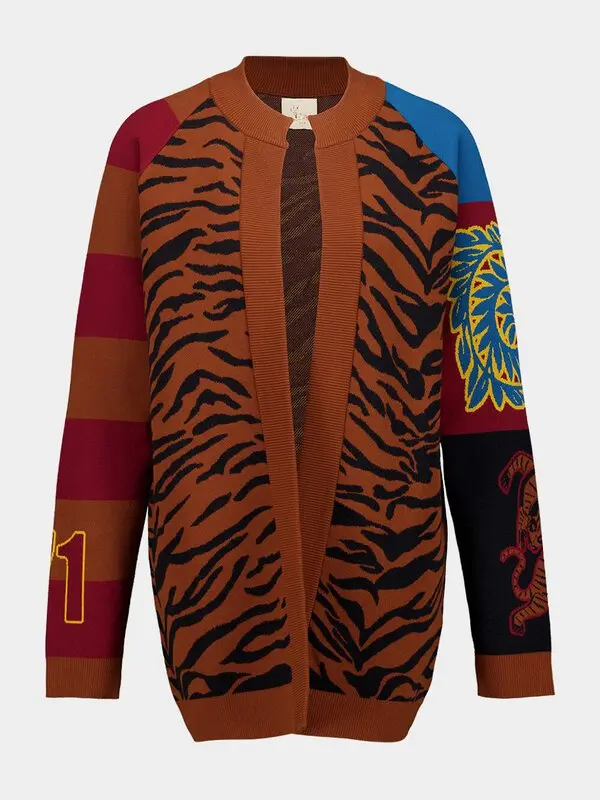 PAULA Lily Caramel Café Jacquard Oversized Jacket - Brown