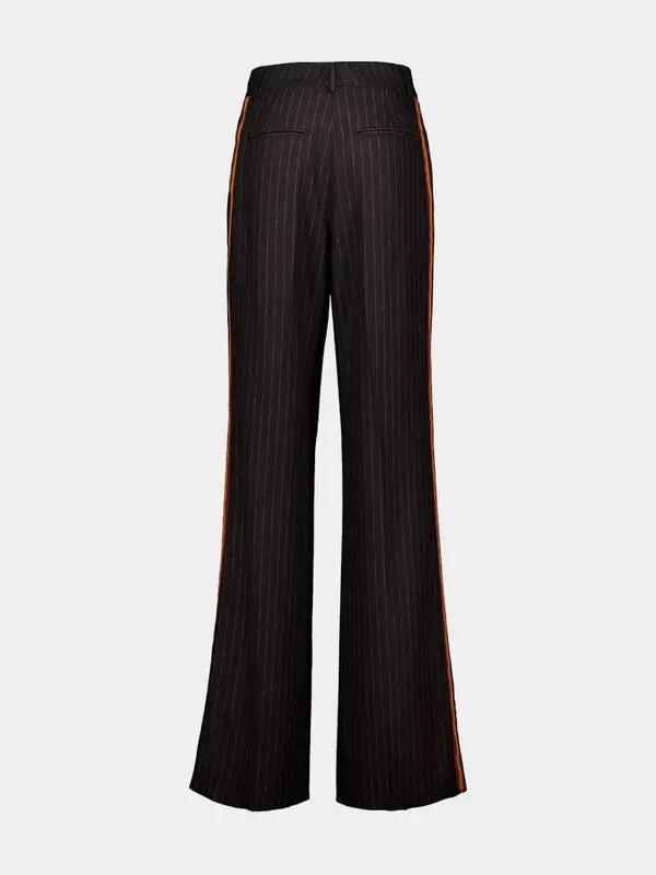 PAULA Torenia Coffee Bean Striped Pants With Side Detail