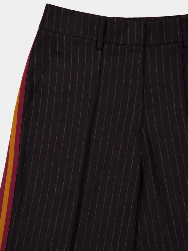 PAULA Torenia Coffee Bean Striped Pants With Side Detail