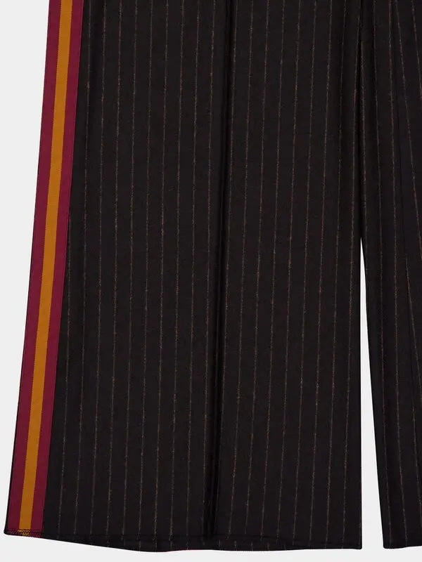 PAULA Torenia Coffee Bean Striped Pants With Side Detail