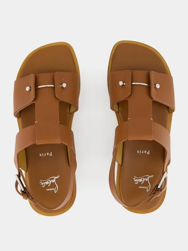 CHRISTIAN LOUBOUTIN Chambeliss Cuoio Leather Sandals - Brown
