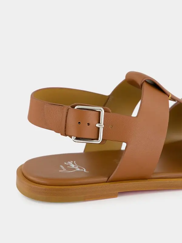 CHRISTIAN LOUBOUTIN Chambeliss Cuoio Leather Sandals - Brown