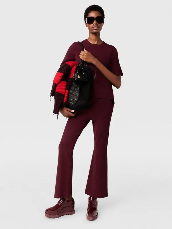 Stella McCartney Knit Flared Trousers - Burgundy