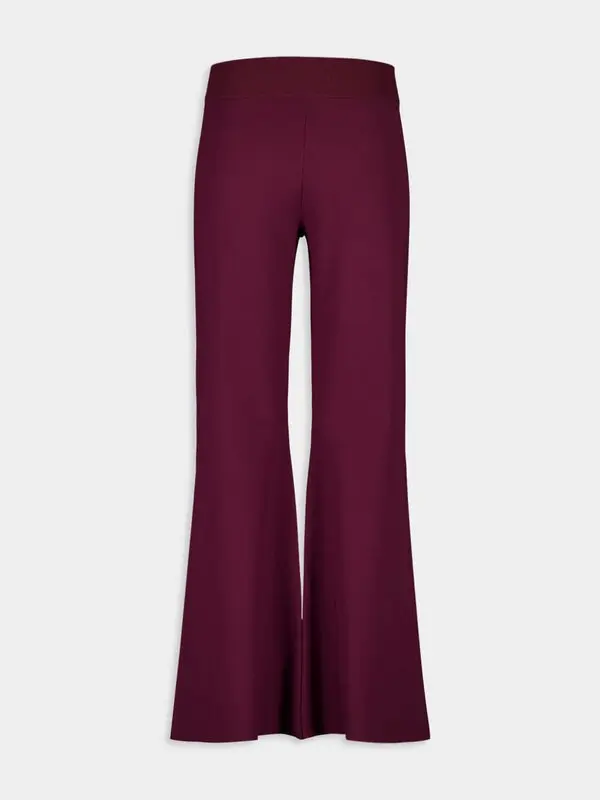 Stella McCartney Knit Flared Trousers - Burgundy