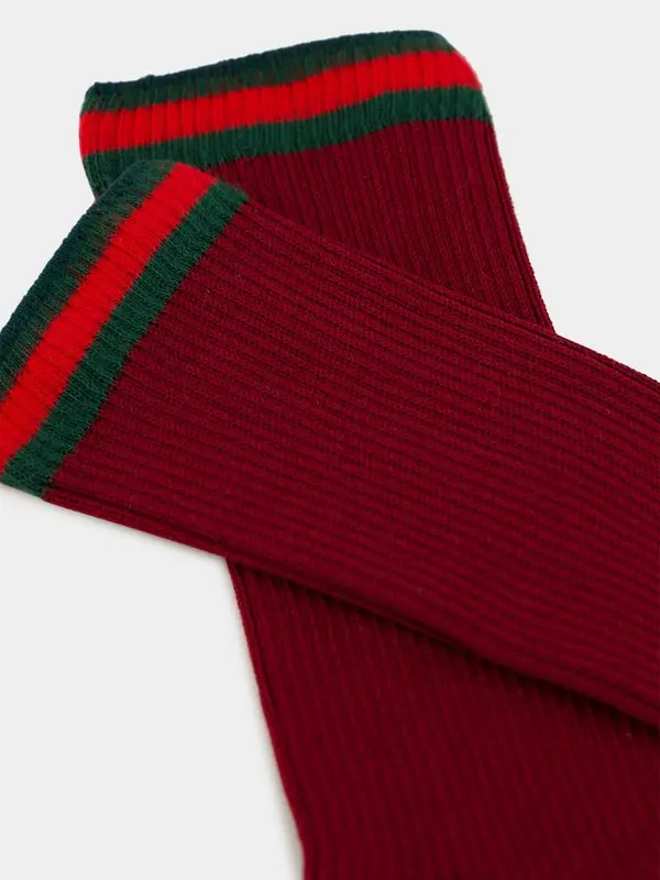 Gucci Ribbed Cotton Socks With Web Trim