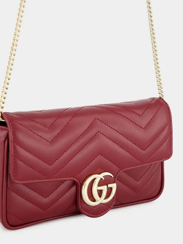 Gucci Gg Marmont Small Shoulder Bag - Burgundy