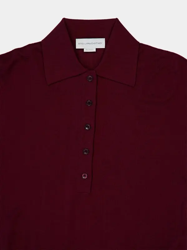 Stella McCartney Wool Polo Top - Burgundy