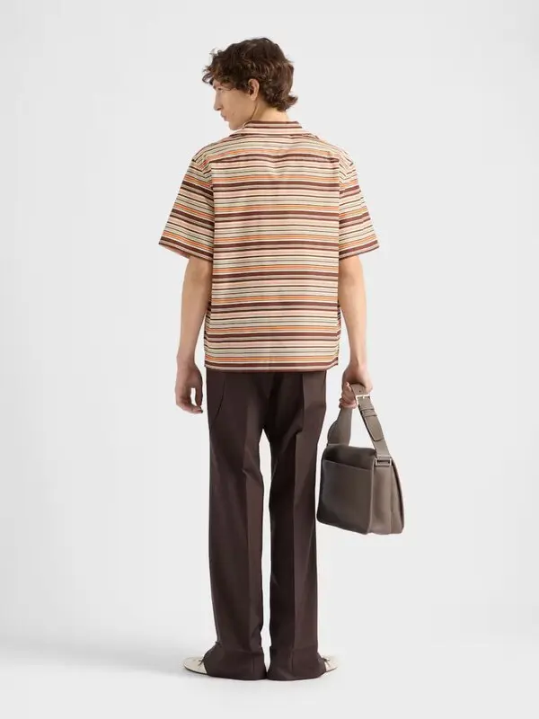 Prada Sienna Striped Cotton Bowling Shirt