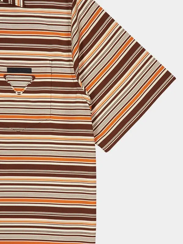 Prada Sienna Striped Cotton Bowling Shirt