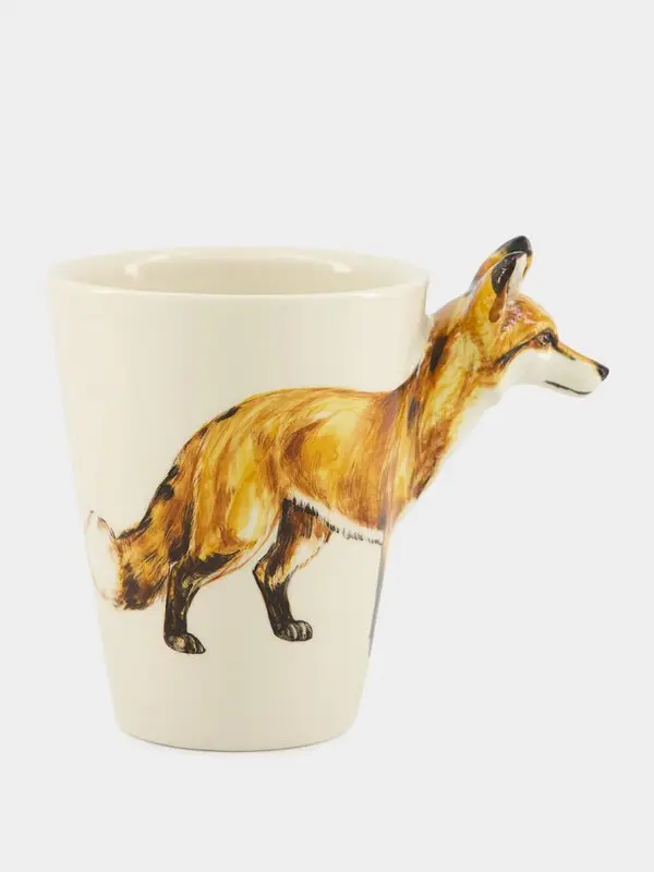 BLUE WITCH Fox Ceramic Coffee Mug - Brown