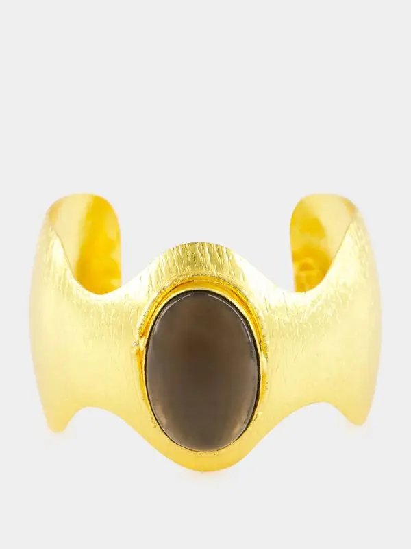 Sylvia Toledano Batwoman Cuff With Smoky Quartz - Gold