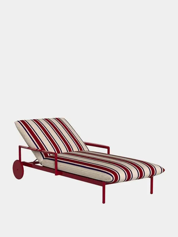 TALENTI Nalu Sunbed In Striped Fabric - Burgundy