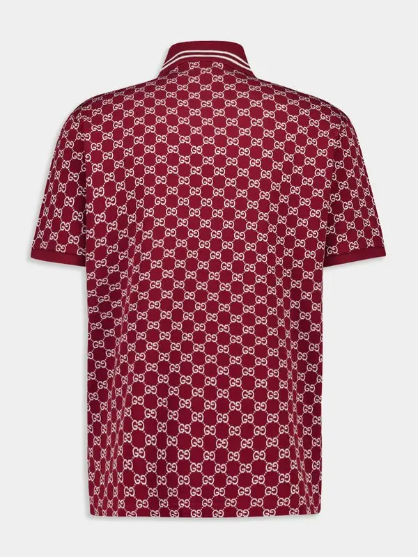 Gucci Rosso Ancora Red Polo Gg Jacquard