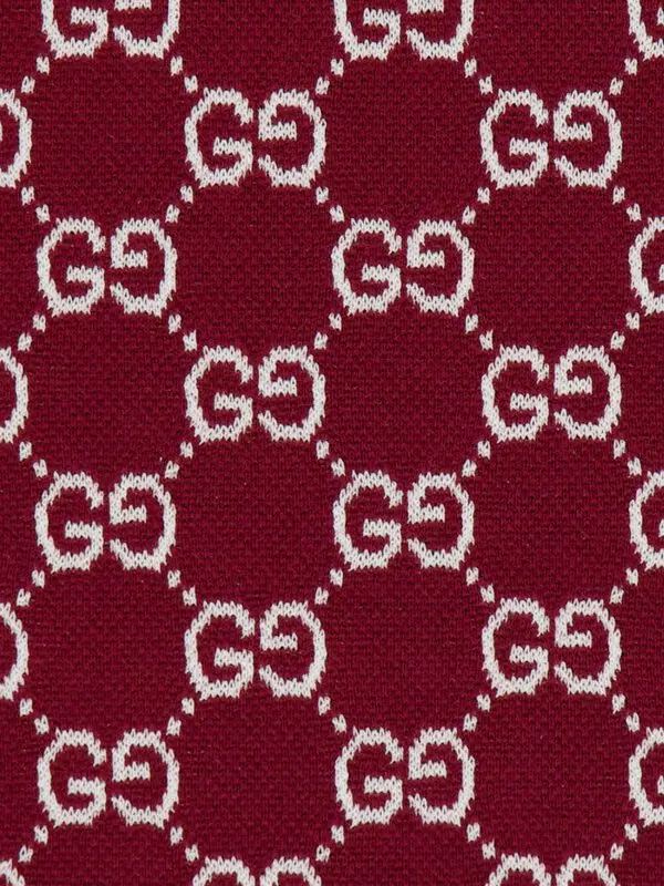 Gucci Rosso Ancora Red Polo Gg Jacquard
