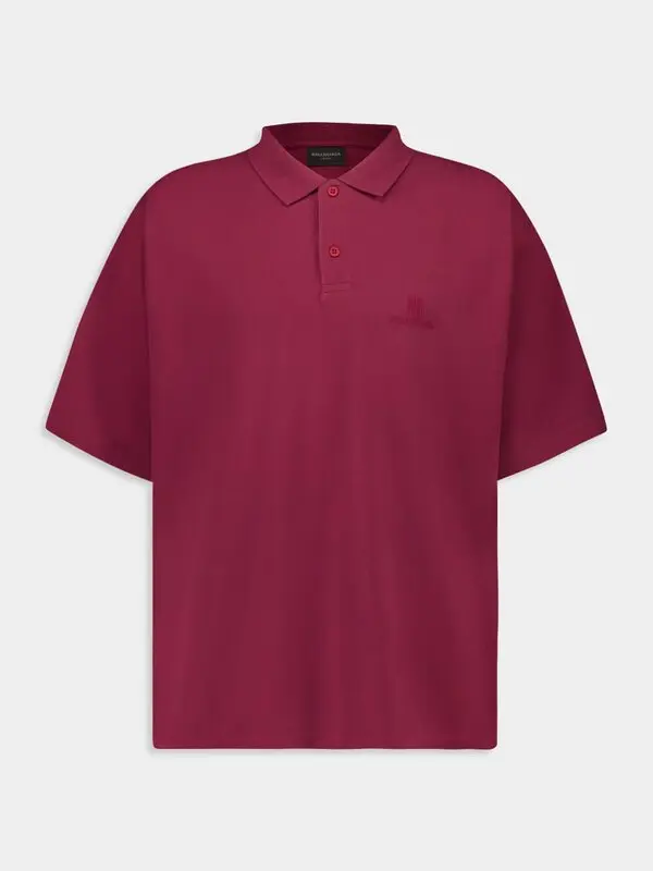 Balenciaga Bordeaux Regular Fit Polo Shirt - Burgundy