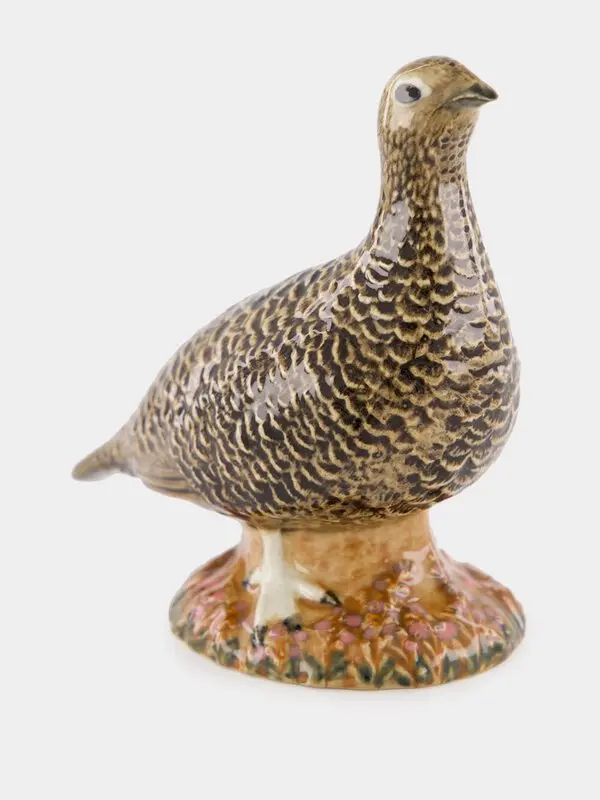 QUAIL CERAMICS Set Of 2 Handpainted Grouse Figures